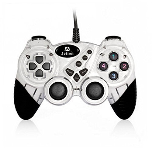 Amazon.com: Dual Shock Wired USB Gamepad Controller for PC with Gripped ...