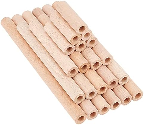 OLYCRAFT 38pcs Hollow Wooden Rods 5/10/15/20cm Beech Wooden Dowel Rods ...
