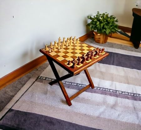 Buy Wooden Chess Table 12X12 Inches Handmade Wooden Table Chess ...