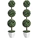 Amazon.com - Damomo Artificial Topiaries Ball Trees Outdoor, 3.6ft Faux ...