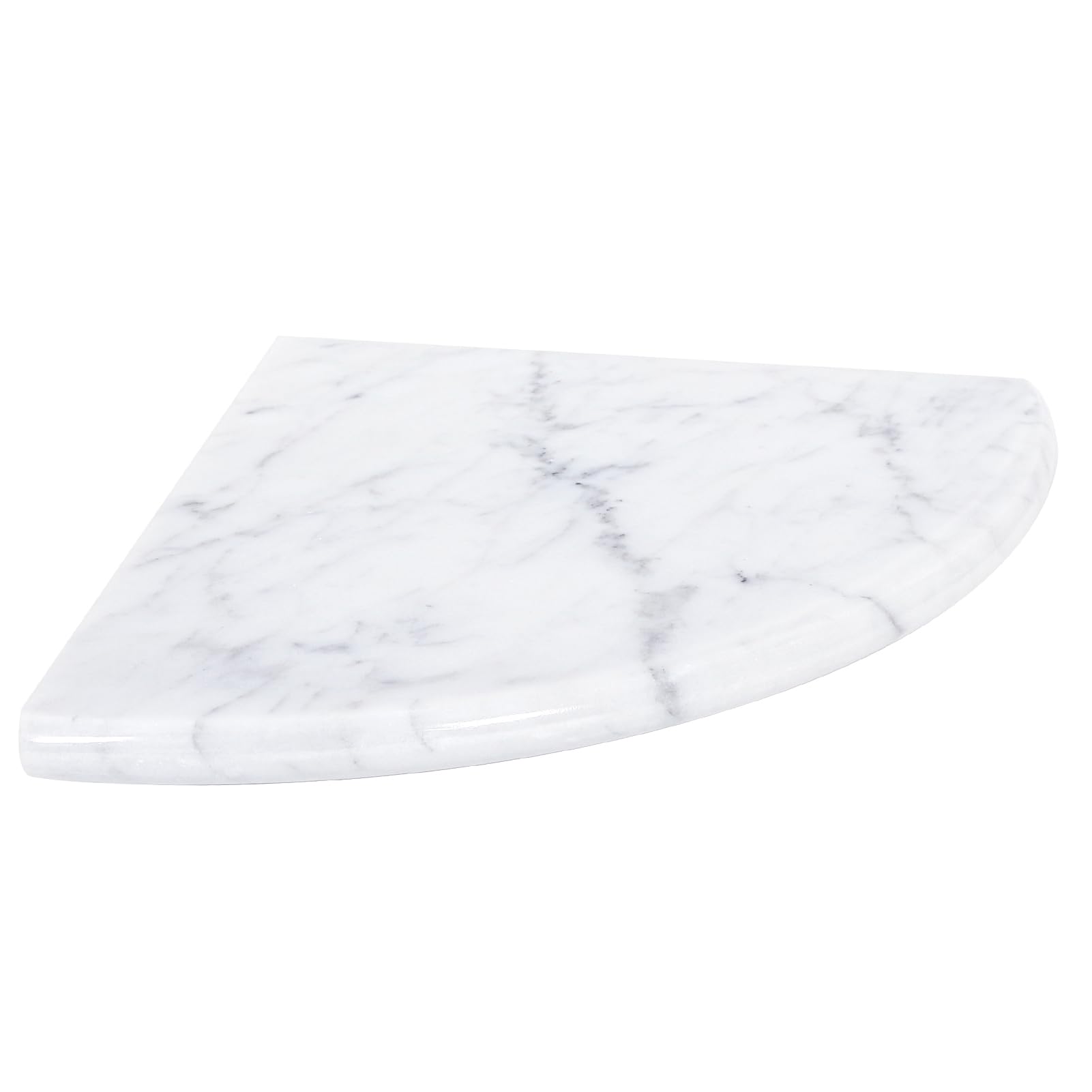9 Inch Carrara White Marble Corner Shower Shelf, Polished Wall Mounted ...