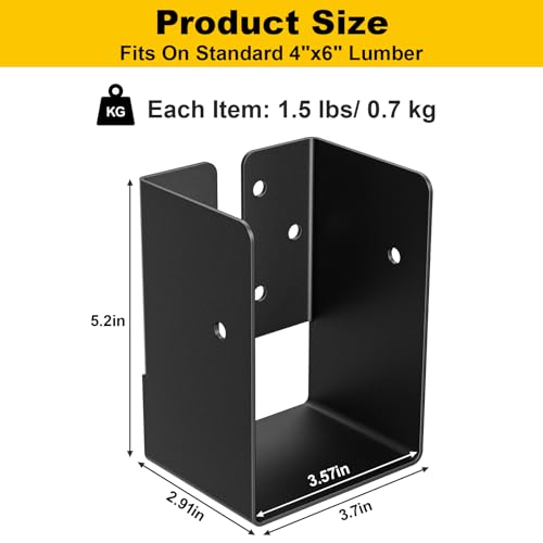 Snapklik.com : FMhotu Concealed Joist Hanger (4 Pack, 4x6 Outdoor ...