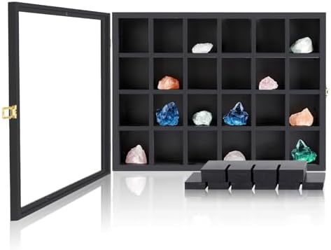 Amazon.com - Adjustable Rock Display Case, Wall Mounted Crystal ...