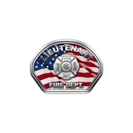 Amazon.com: Firefighter Fire Helmet Front Face Lieutenant American Flag ...