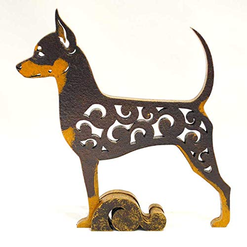 Amazon.com: Brown with red Prague Ratter dog figurine, dog statue made ...