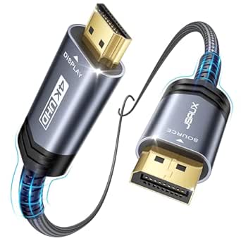 Amazon.com: JSAUX 4K DisplayPort to HDMI Cable 3.3FT, DP to HDMI Video ...