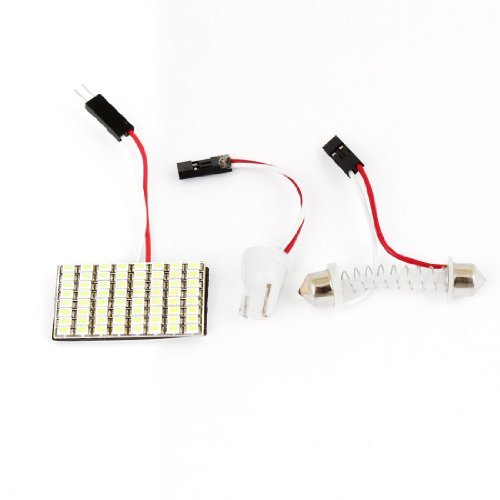 Generic DC 12V 64 LED 1206 SMD Dome Light White w T10 Festoon Adapter ...
