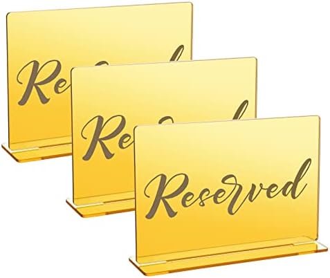 Thinp 3 Sets Reserved Table Signs, Acrylic Reserved Signs for Wedding ...