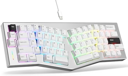 Amazon.com: IYUT A67 Mechanical Gaming Keyboard White, 60 Percent Wired ...
