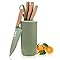 Chef Knife Set with Block, 6-Piece Kitchen Knives Set with Sharp Blades ...