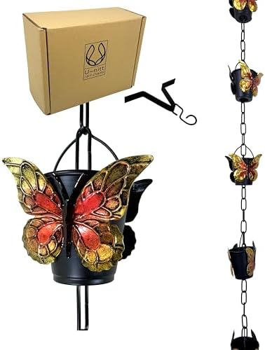 Amazon.com : U-nitt Rain Chains for Gutters | Rainwater Catcher ...