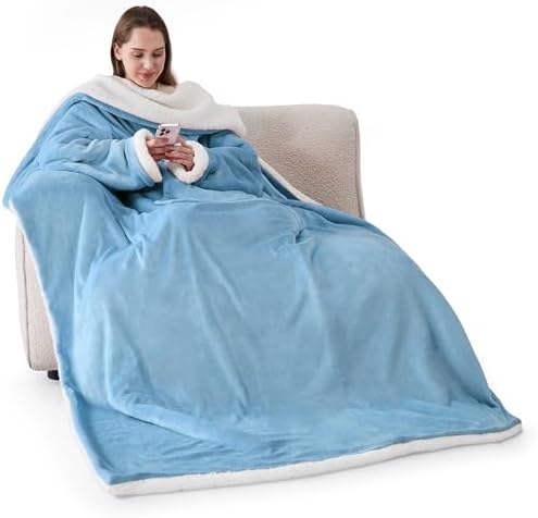 Amazon.com: Bedsure Wearable Blankets for Women with Sleeves & Pocket ...