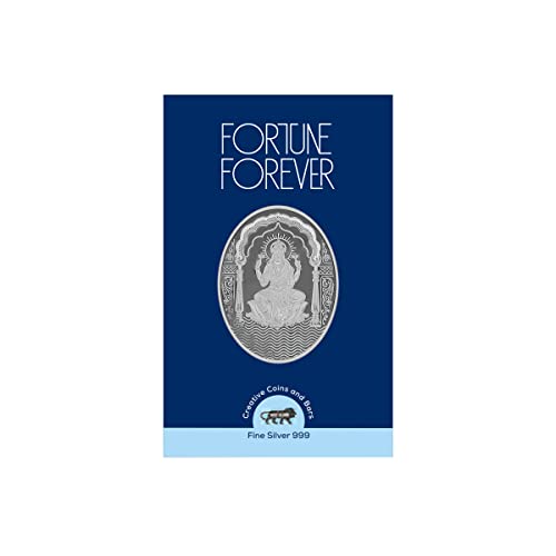 FORTUNE FOREVER Pure Silver Laxmi/Lakshmi Ji Oval Coin/Sikka for Diwali ...