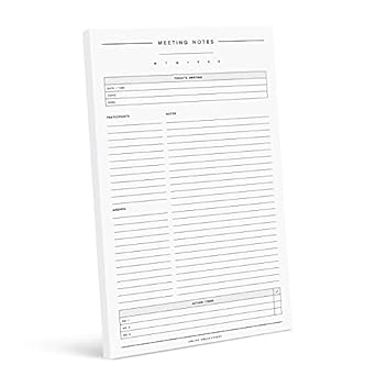 Bliss Collections Meeting Notes Notepad with 50 Undated 6 x 9 Tear-Off ...