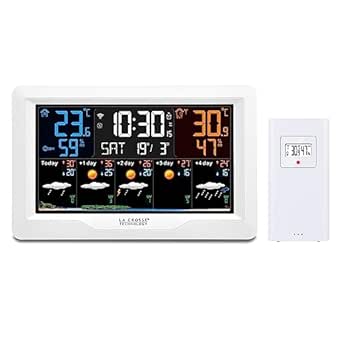 La Crosse Technology - SW403 Station météo colorée J+4 - Blanc : Amazon ...