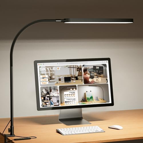 SKYLEO Desk Lamp - 85cm Desk Light - Flexible Gooseneck - 5 Color Modes ...
