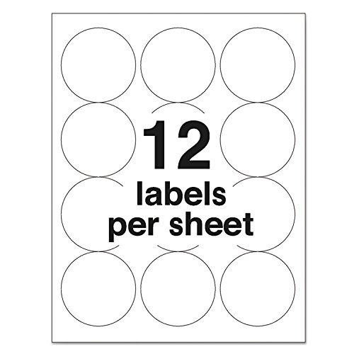 Avery High Visibility Printable Round Labels with Sure Feed, 2.5 ...