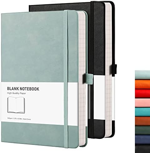 A5 Blank Notebook - 14.8x21cm Hard Kraft Cover Sketch Book with Elastic ...