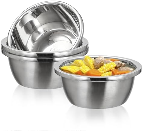 Amazon.com: Realand Stainless Steel Bowl Set of 4, Thicker 18/8 ...