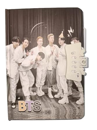 GJSHOP BTS Password Lock Diary with Sparkling Water Gel Pen : Amazon.in ...