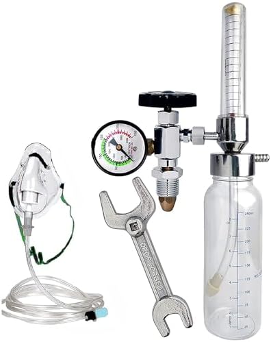 MEDIGUARD Oxygen Flowmeter for Cylinder with Rotameter & Humidifier ...