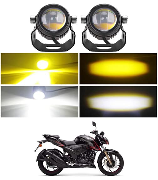 AYW Mini LED Driving Fog Lights,Amber and White Projector High Low Beam ...