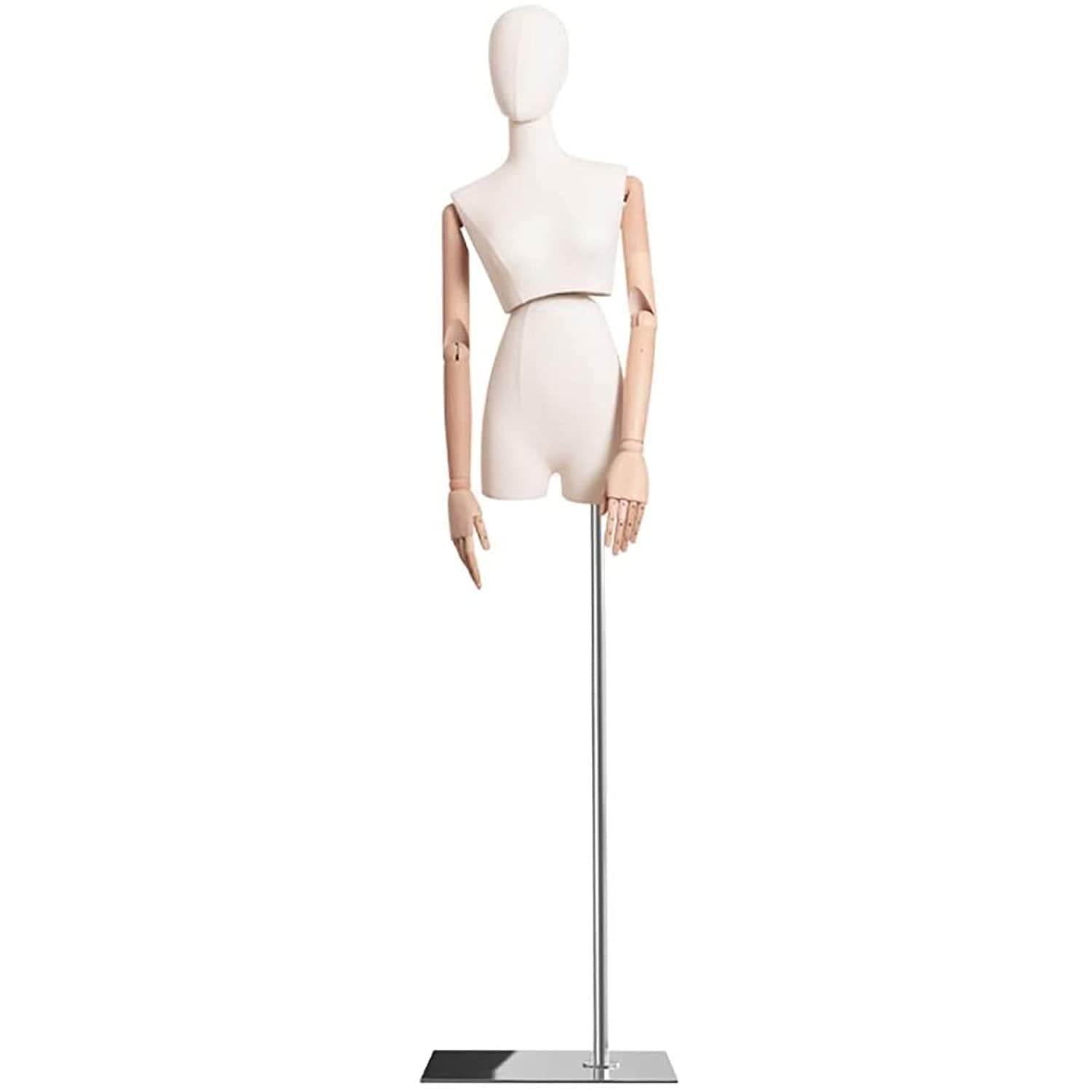 Buy Female Form Mannequin Torso Body, With Wooden Arms& Metal Square ...