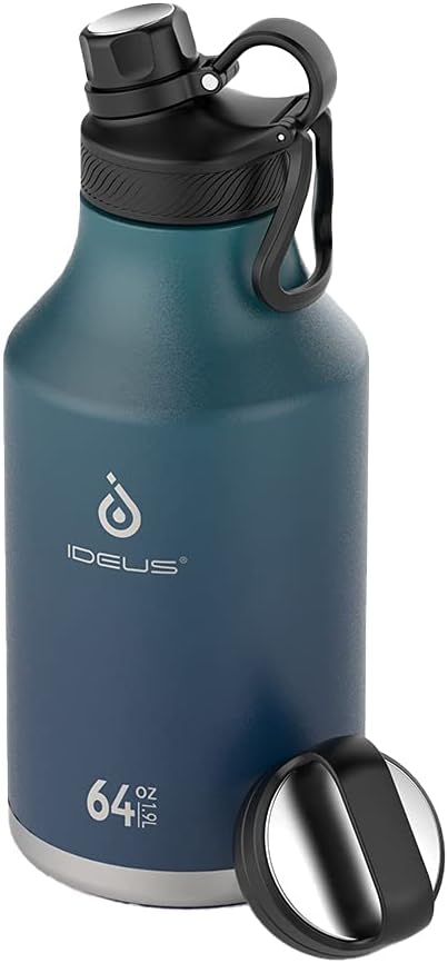 Amazon.com: IDEUS Insulated Stainless Steel Water Bottle with 2 Leak ...