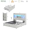 Amazon.com: AMERLIFE Full Bed Frame with 4 Storage Drawers, LED Bed ...