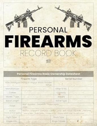 Amazon.com: Personal Firearms Record Book: 120 pages of information ...