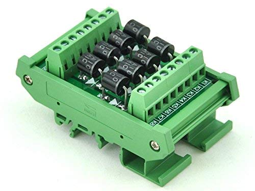 Electronics-Salon DIN Rail Mount 6 Amp 1000V 8 Individual Diode Module ...