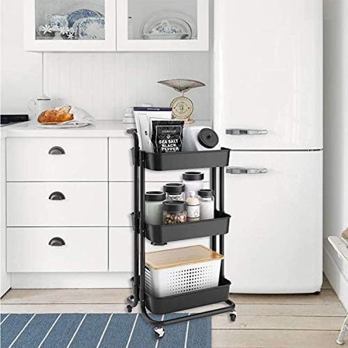 SONANI 3-Tier Kitchen Storage Trolley Rack with Caster Wheels Rolling ...