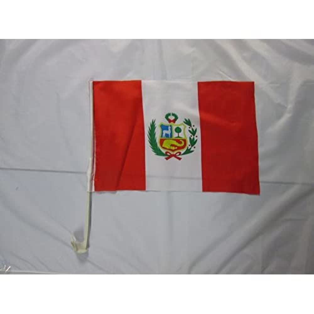 Amazon.com : Peru Car Flag 18'' x 12'' - Peruvian Car flags 30 x 45cm ...