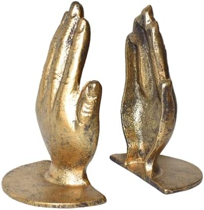 Amazon.com: JUCONSIN Hands Bookends, Prayer Hand Decorative Bookends ...