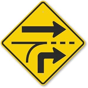 Amazon.com: Entering Roadway Added Lane Symbol, Engineer Grade ...