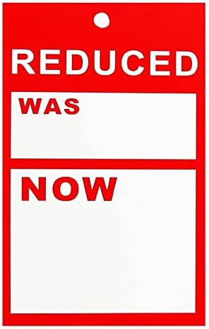 100X Small 'Reduced was/Now' Garment Clothes Pricing Tags Hanger Label ...