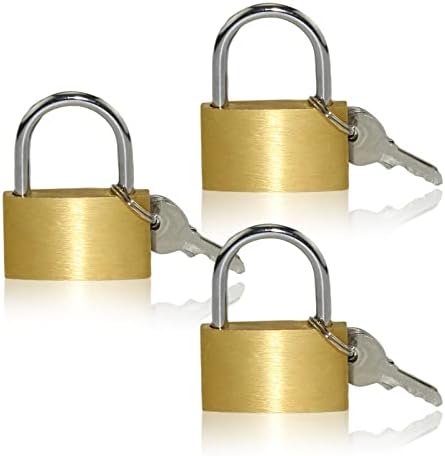 Small Padlocks with Keys, 32mm Suitcase Luggage Locks Heavy Duty Brass ...
