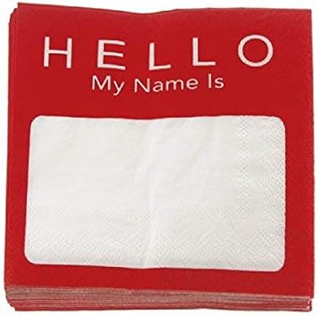 Amazon.com | DCI Napkin Notes Cocktail Napkins, Name Tag, Pack of 20 ...