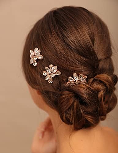 Amazon.com : Teyglen Simple Rhinestones Crystal Bride Wedding Hair Comb ...
