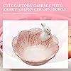Amazon.com | VIKKSAER Pink Cute Ramen Bowl Ceramic, Easter Bunny Bowl ...