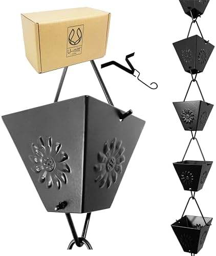Amazon.com : Rain Chains for Gutters | Rainwater Catcher & Diverter | 8 ...