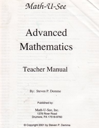 Math-U-See: Advanced Mathematics - Extra Practice Sheets: Demme, Steven ...