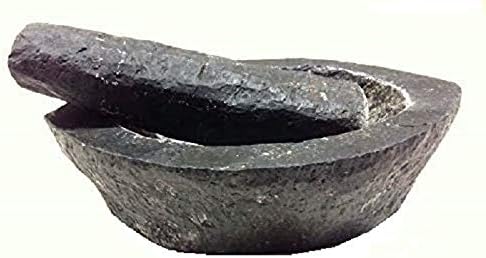 Buy RSHM is selling natural black stone mortar pestle set/khal batta ...