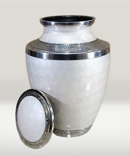 Buy White Silver Cremation Urn Box Funeral Urn Box Buriol Urn Box ...