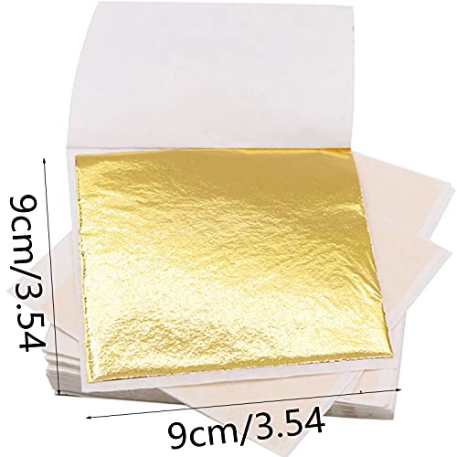 100 Sheets Imitation Gold Leaf Decorative Gold Leaf Nail Art Gold Foil ...