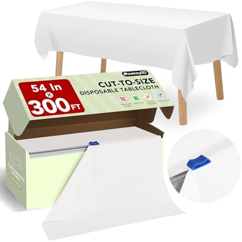 Amazon.com: Table-Mate Plastic Party Banquet Table Cover Roll - 300 ft ...