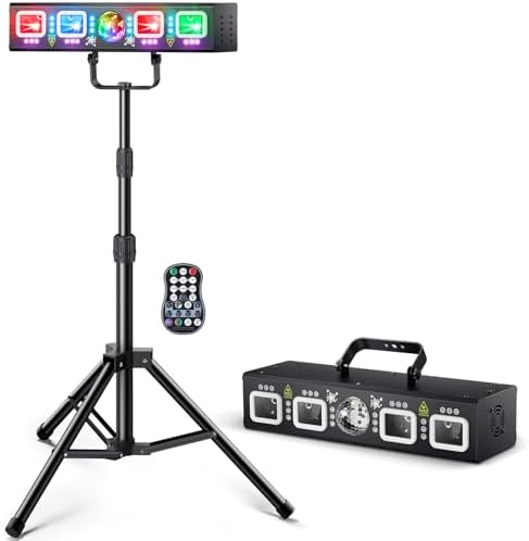 Amazon.com: KeoBin DJ Light with Stand, Pro 6 in 1 DMX & Sound ...