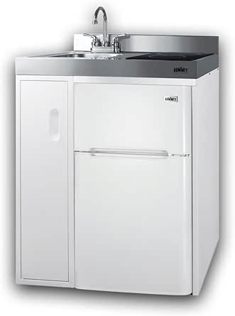 Amazon.com: Summit 30" Wide All-In-One Kitchenette, 2-Door Refrigerator ...
