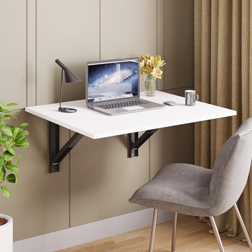 Ascom Wood Wall Mounted Foldable Table | Space-Saving Wall Desk for ...