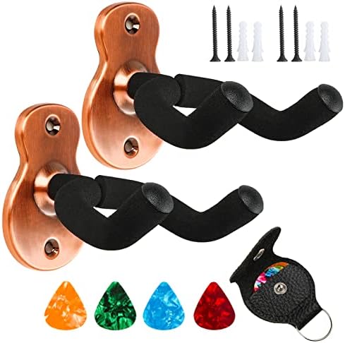 Amazon.com: Donux Guitar Wall Mount Hangers 2 Pack, Wall Hook Holders ...